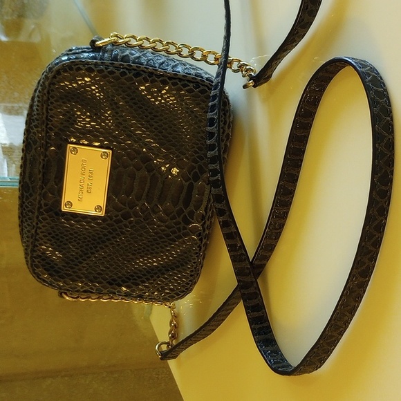 Michael Kors | Bags | Michael Kors Navy Snakeskin Crossbody Bag | Poshmark